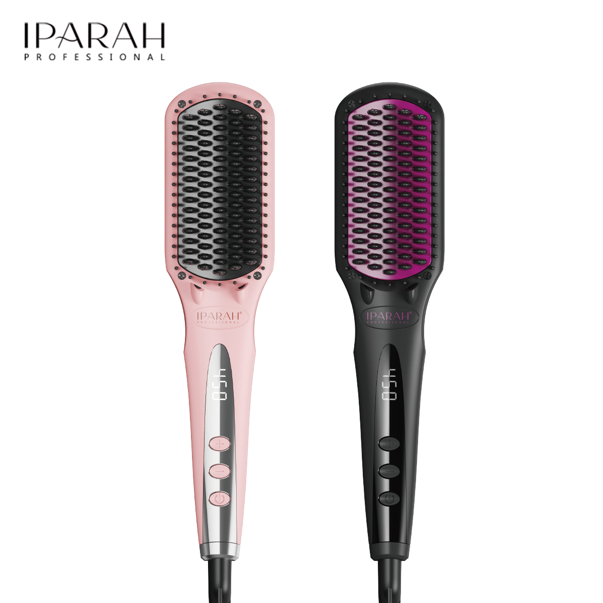 IPARAH P-282 Ionic Ceramic Coating Professional Hair Straightener Brush ...